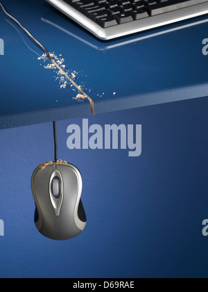 High angle shot of a wireless mouse on a yellow surface Stock Photo - Alamy