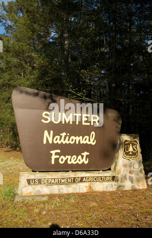 Sumter National Forest entrance sign in Whitmire, South Carolina, USA ...