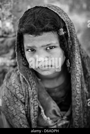 Portrait of a veiled Rashaida tribe girl, Northern Red Sea, Massawa ...
