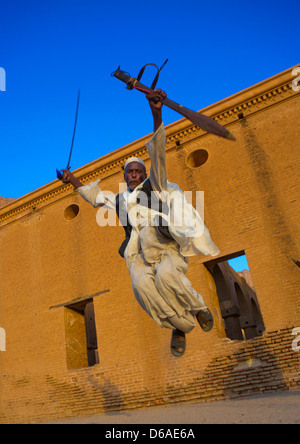 Beja Tribe Men Dancing In Front Of The Khatmiyah Mosque At The Base Of ...