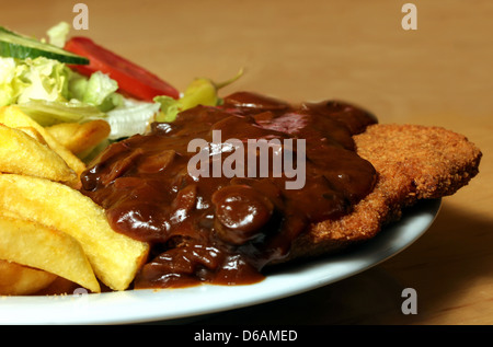 mushroom escalop menu Stock Photo - Alamy