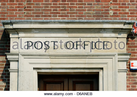 Post Office Building entrance carved in stone above the door of the ...