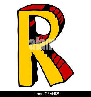 Hand drawn calligraphy letter R. watercolor Script font. Isolated ...