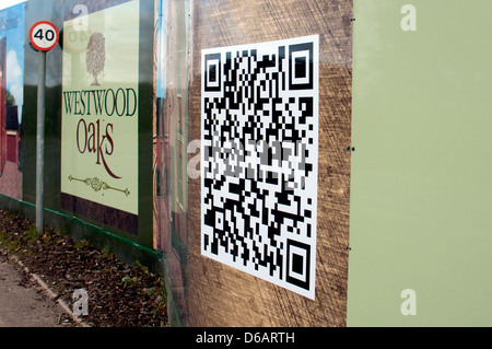 QR code at housing development site, Coventry, UK Stock Photo - Alamy