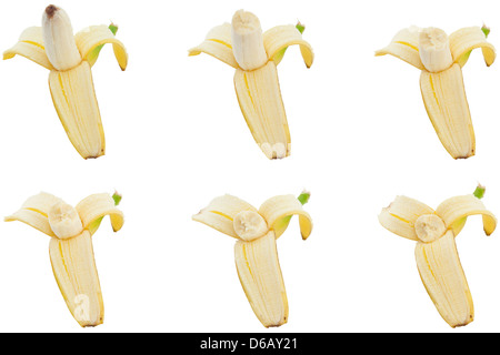 collection of banana bite. Isolated over white Stock Photo - Alamy