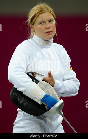 Annika Schleu of Germany during the Modern Pentathlon at Tokyo Stadium ...