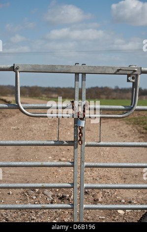 Chained Farm Gate Stock Photo - Alamy