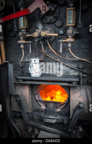 Steam train engine footplate Stock Photo - Alamy