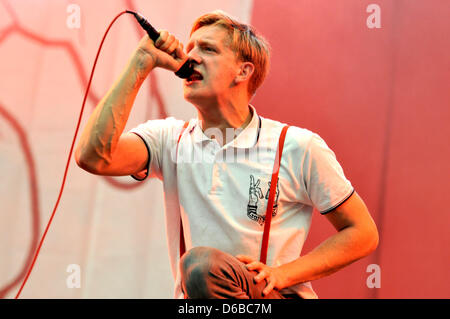 Felix Brummer (Felix Kummer) of the German band Kraftklub perfroms on ...