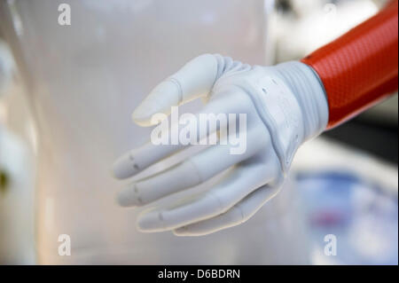 A myoelectric driven grip prostheses (Michelangelo hand) is pictured at ...