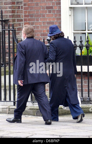 Timothy Spall and his wife Shane Spall are seen taking a walk in Dublin ...