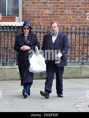 Timothy Spall and his wife Shane Spall are seen taking a walk in Dublin ...
