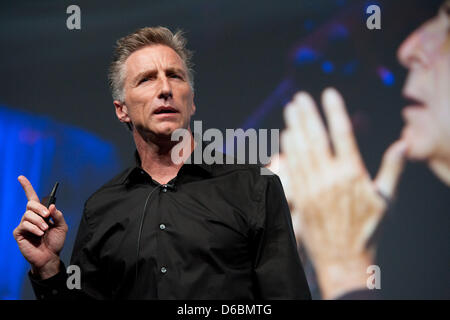 President of the Swiss company Logitech, Bracken P. Darrell, speaks at ...