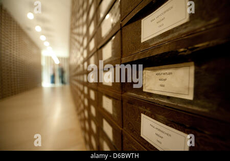 A metal box of former member of the Reichstag, Adolf Hitler, is on ...
