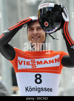 German skeleton pilot Frank Rommel in action during the Skeleton World ...