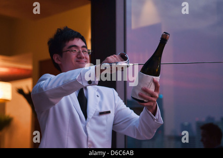 champagne sabering ritual, Bangkok, Thailand Stock Photo - Alamy