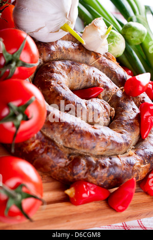 Meat with vegetables and spices, onions, red and green peppers, ginger ...