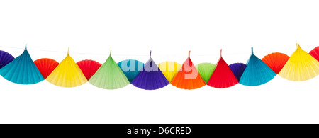Colorful paper chain isolated over white background Stock Photo - Alamy