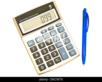 calculator and a ballpoint Stock Photo - Alamy