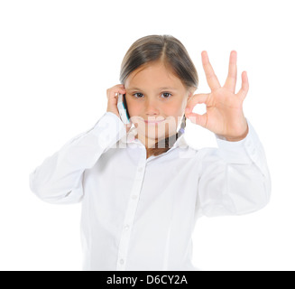 little girl shows sign okay Stock Photo - Alamy