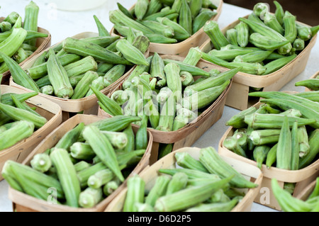 Fresh Okra At The Farmer's Market Stock Photo: 101648302 - Alamy