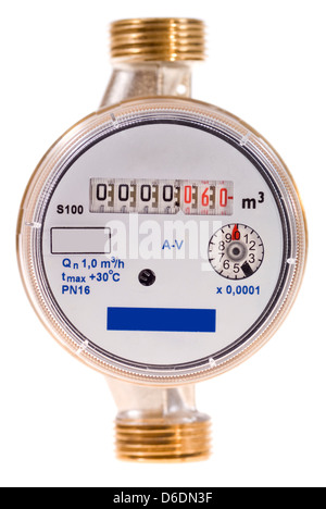 Water meter on a white background Stock Photo - Alamy