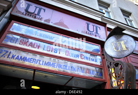 A view of the screening times timetable outside the historic UT ...