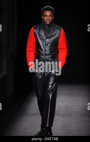 A model wears a creation as part of the Martin Quad Spring/Summer 2027 ...