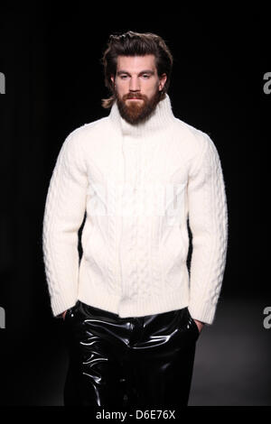 A model wears a creation as part of the Martin Quad Spring/Summer 2027 ...