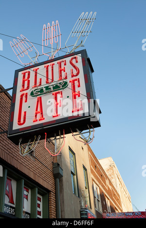 Blues City Cafe neon sign, Beale Street, Memphis, Tennessee Stock Photo ...