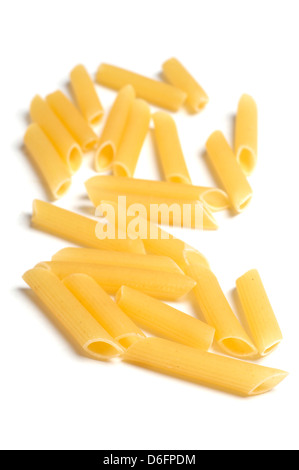 dried pasta on a white background Stock Photo - Alamy