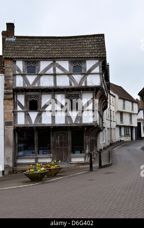 The medieval square in Axbridge, Somerset, England, UK. The half ...