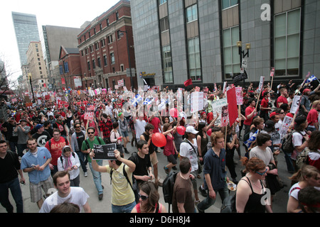 Student Protest against tuition hikes in Montreal, Quebec Stock Photo ...