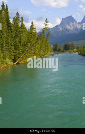 Blue mineralized glacial water, Banff National Park, Canada Stock Photo ...
