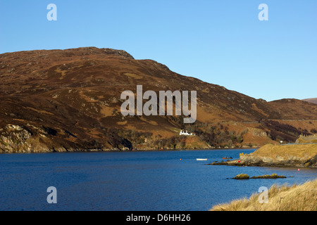 Cape Wrath ferry, Keoldale, Kyle of Durness, Sutherland. The ferryman ...