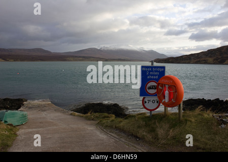Cape Wrath ferry, Keoldale, Kyle of Durness, Sutherland. The ferryman ...