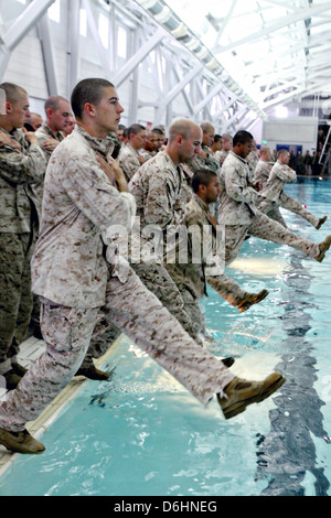 A Marine Corps Instructor of Water Survival assigned to the 2nd Marine ...