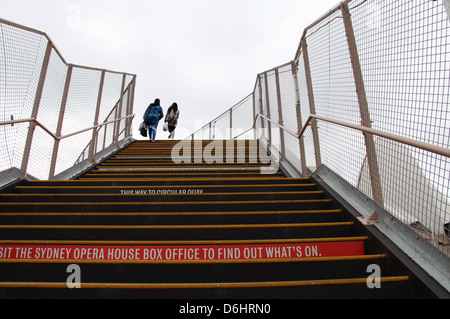 Young Tourists Ascending the Steps of the Sydney Opera House Stock ...