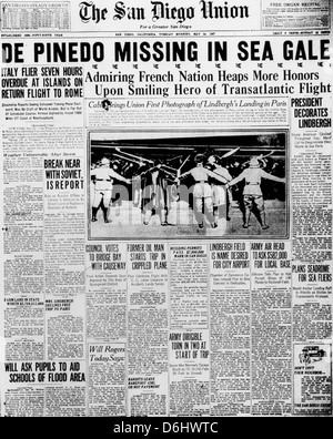 This image of Charles Lindbergh, known as 'Lucky Lindy,' shows the ...