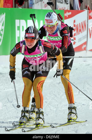 German biathlete Tina Bachmann is pictured during the warm-up shooting ...