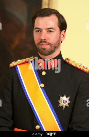 Hereditary Grand Duke Guillaume of Luxembourg and Princess Stephanie of Luxembourg pose to the ...