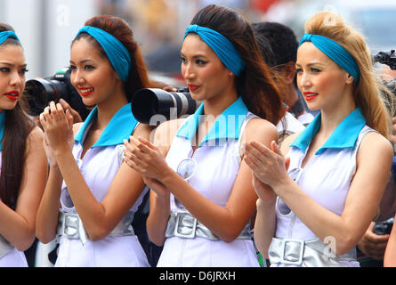 Grid Girls are seen before the start of the Australian Formula One ...