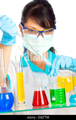 Young chemist in the laboratory. Scientist Using Microscope In Lab ...