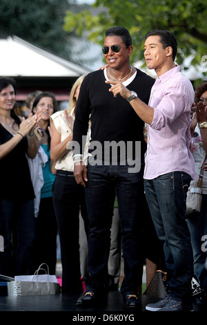Jermaine Jackson and Mario Lopez at The Grove to film an appearance for ...