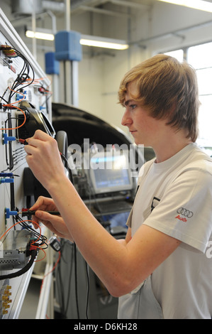 Ingolstadt, Germany, mechatronics in the training workshop at Audi AG ...