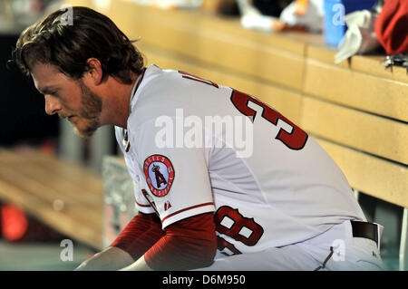 Detroit Tigers pitcher Mark Lowe walks to the mound after giving up a ...