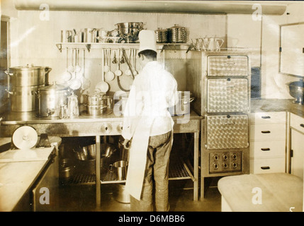 This image shows the galley of a Zeppelin airship, a key feature of ...