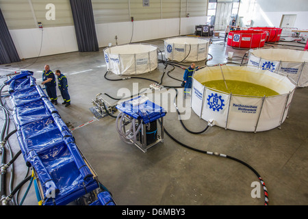 Mobil drinking water treatment plant.Mobile water supply system in case ...