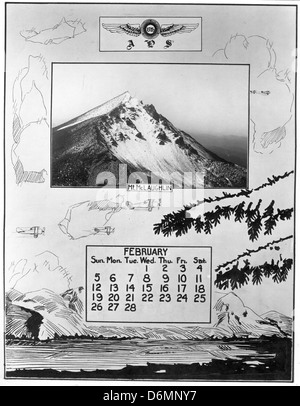 This photo calendar from February 1922 features historical images from ...
