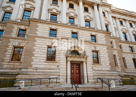 Entrance to Treasury building at 1 Horse Guards Road Westminster London ...
